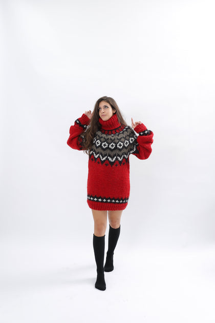 Red Wool Nordic Sweater – Molimarks