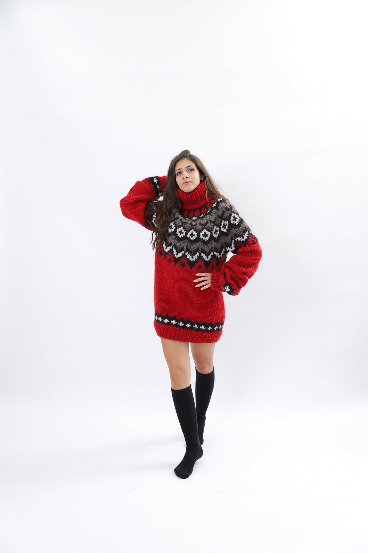 Red Wool Nordic Sweater – Molimarks