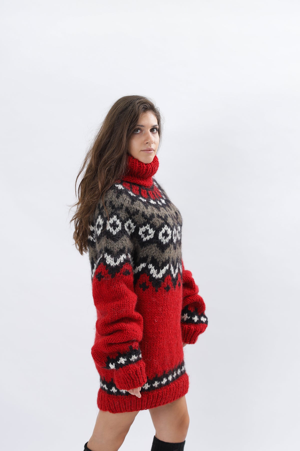 Red Wool Nordic Sweater – Molimarks